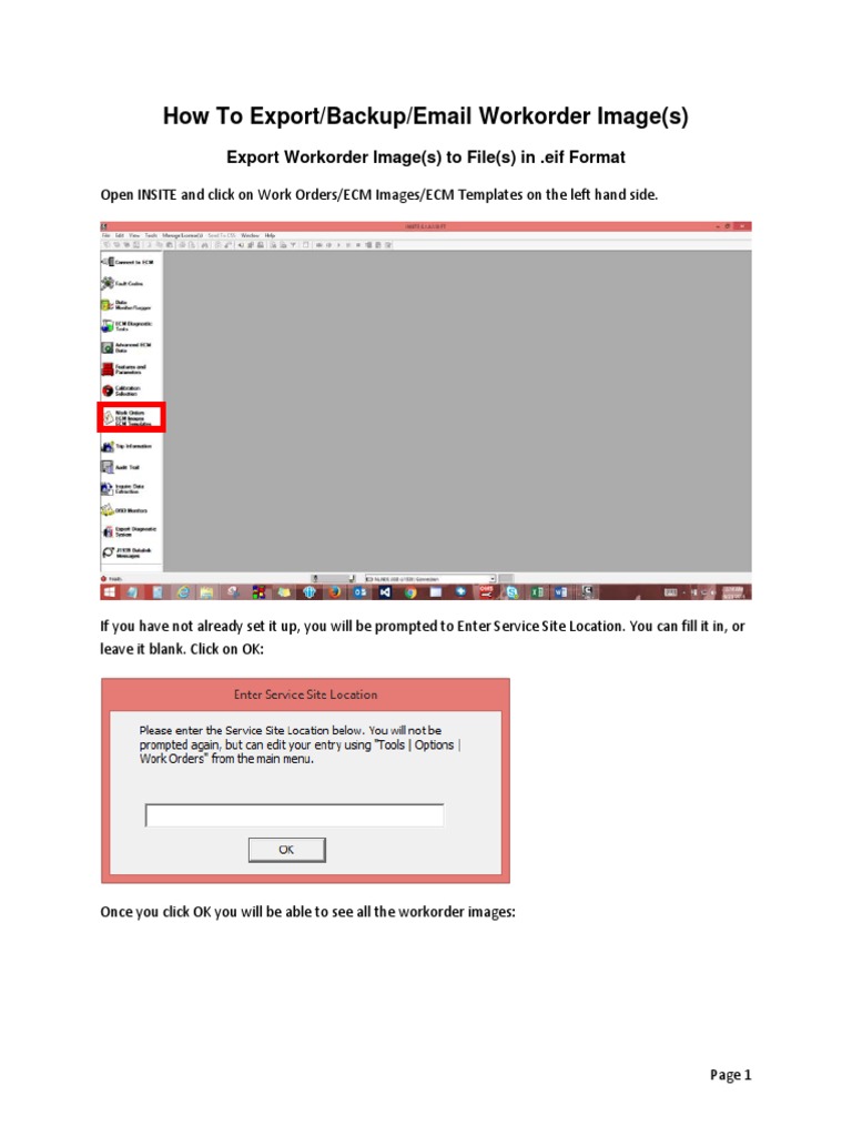 Export and Backup Workorder Images | PDF | Backup | File Format