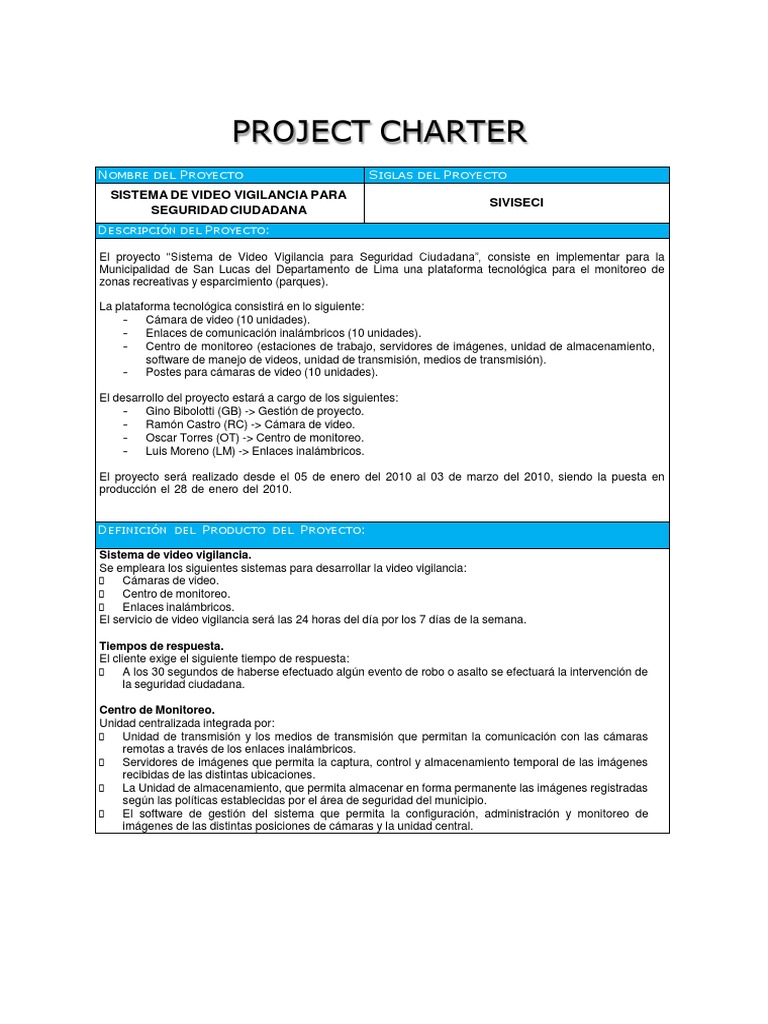 Taller - Sesion3 - Project Charter | PDF | Vigilancia | Servidor ...