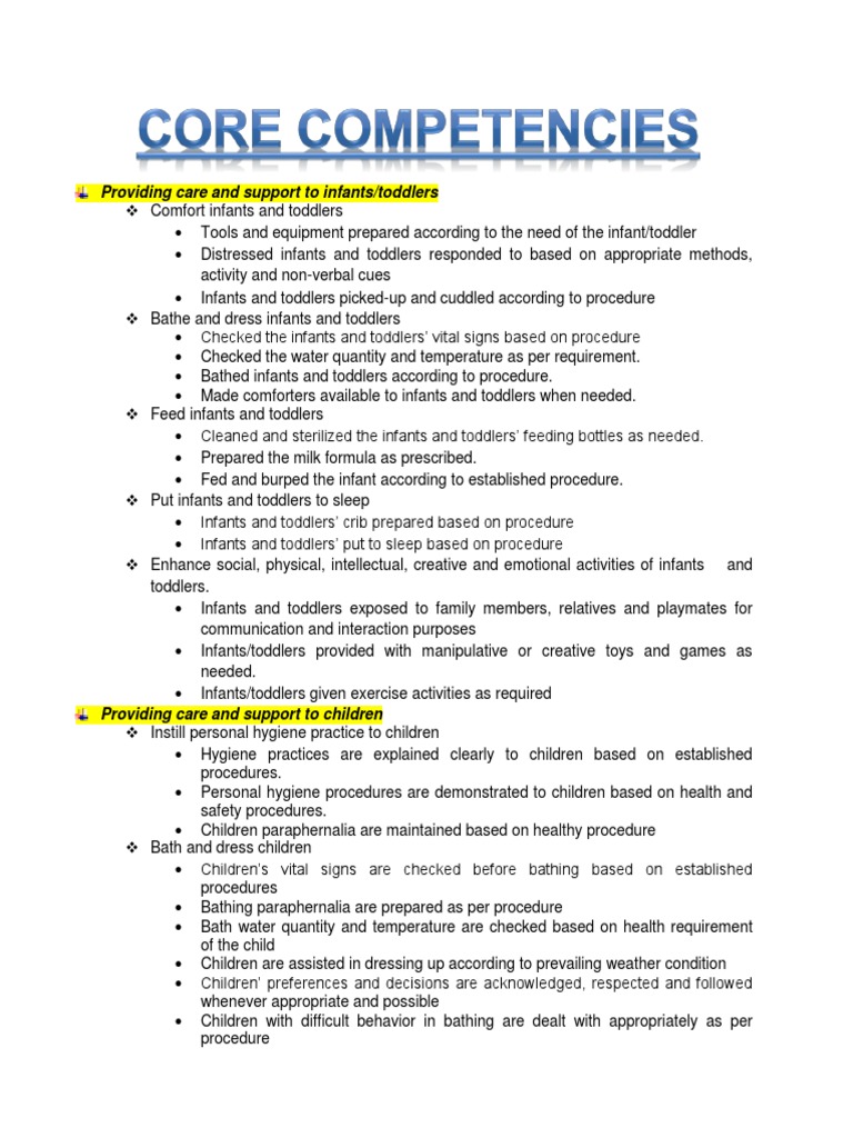 Core Competencies | PDF | Salad | Child Development