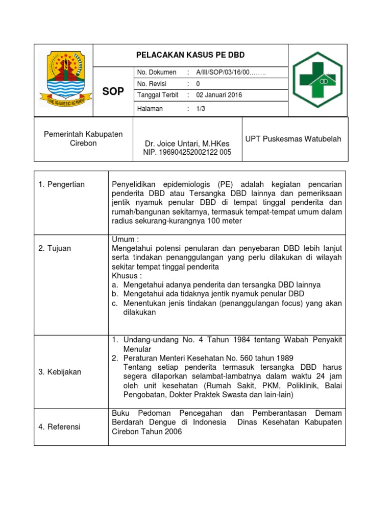 SOP Pelacakan Kasus PE DBD | PDF | Pengembangan Diri