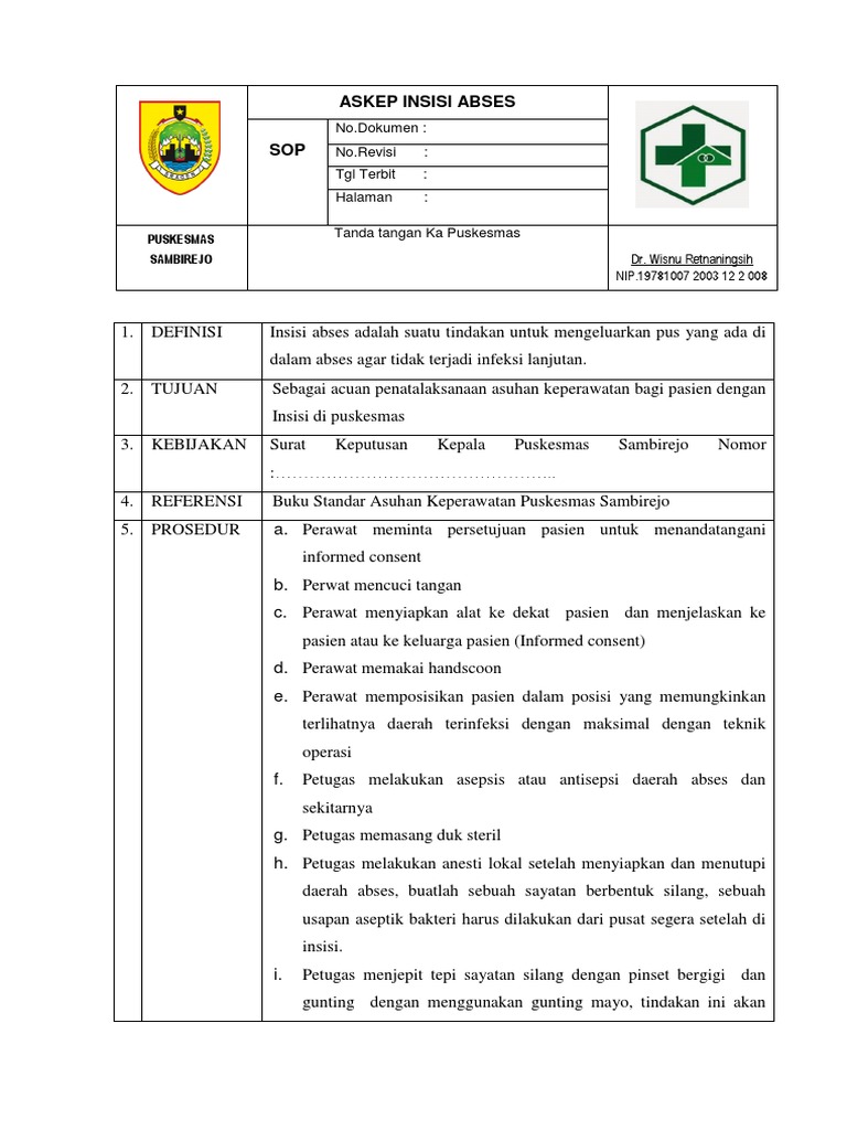 Sop Insisi Abses | PDF