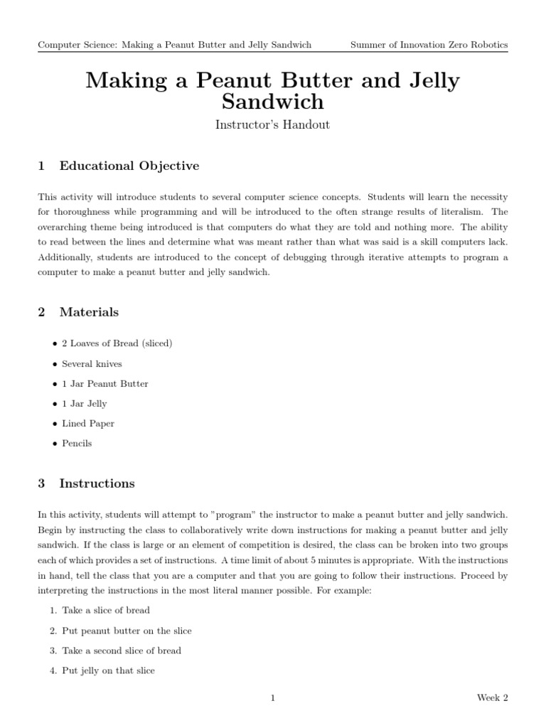 Programming Peanutbutter and Jelly | PDF | Sandwich | Knife
