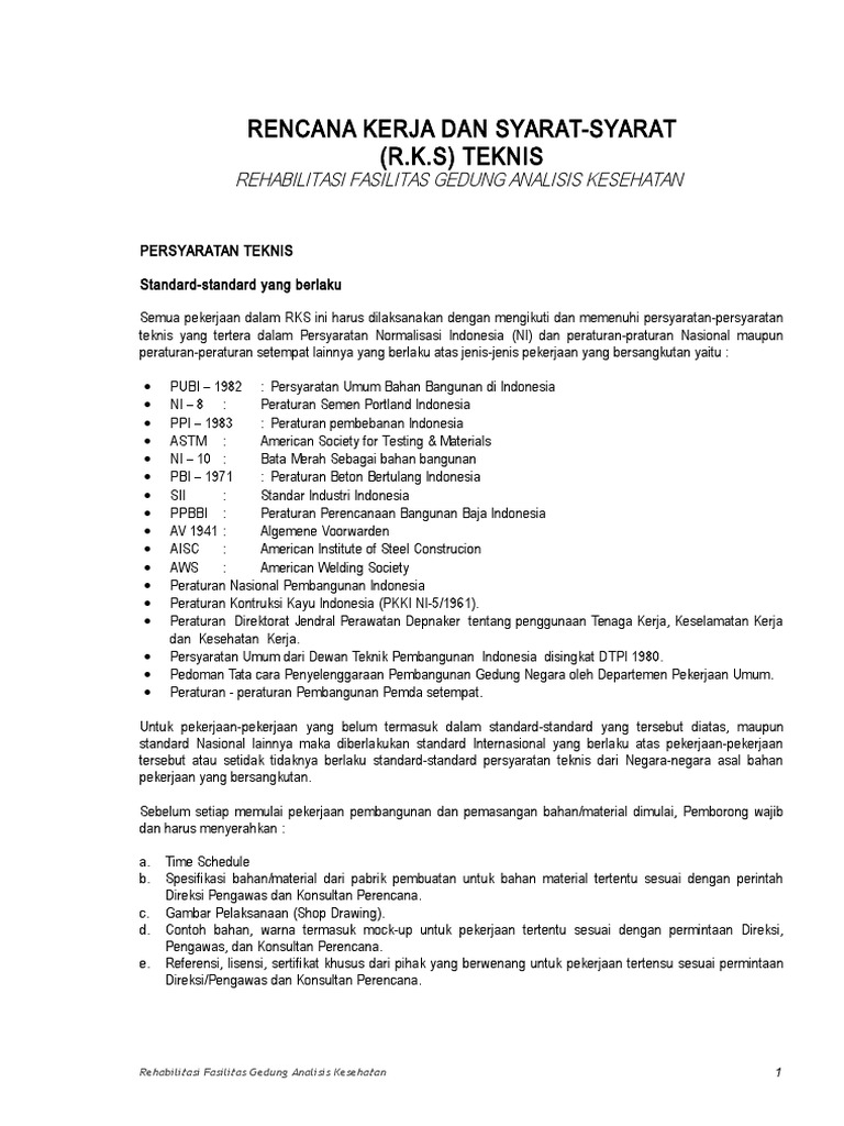 RKS Analisis Baru | PDF