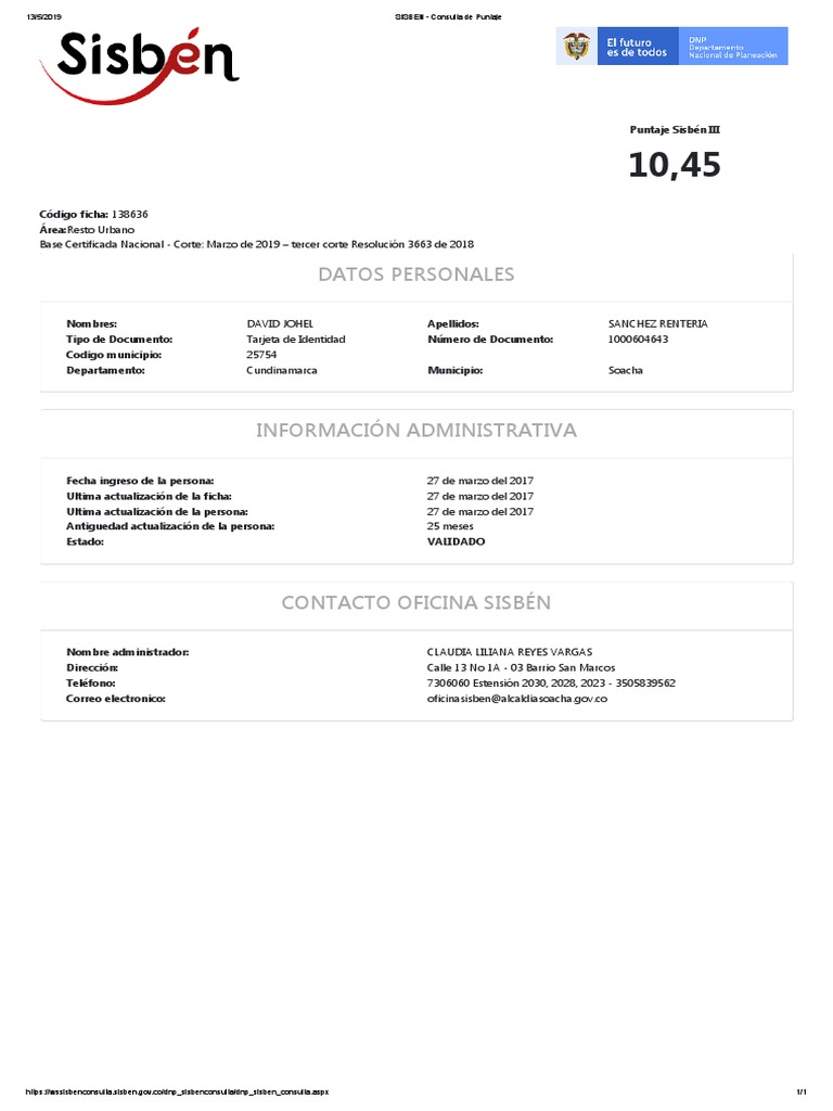 Ejemplo de SISBEN | PDF | Informática y tecnología de la información | Bienestar