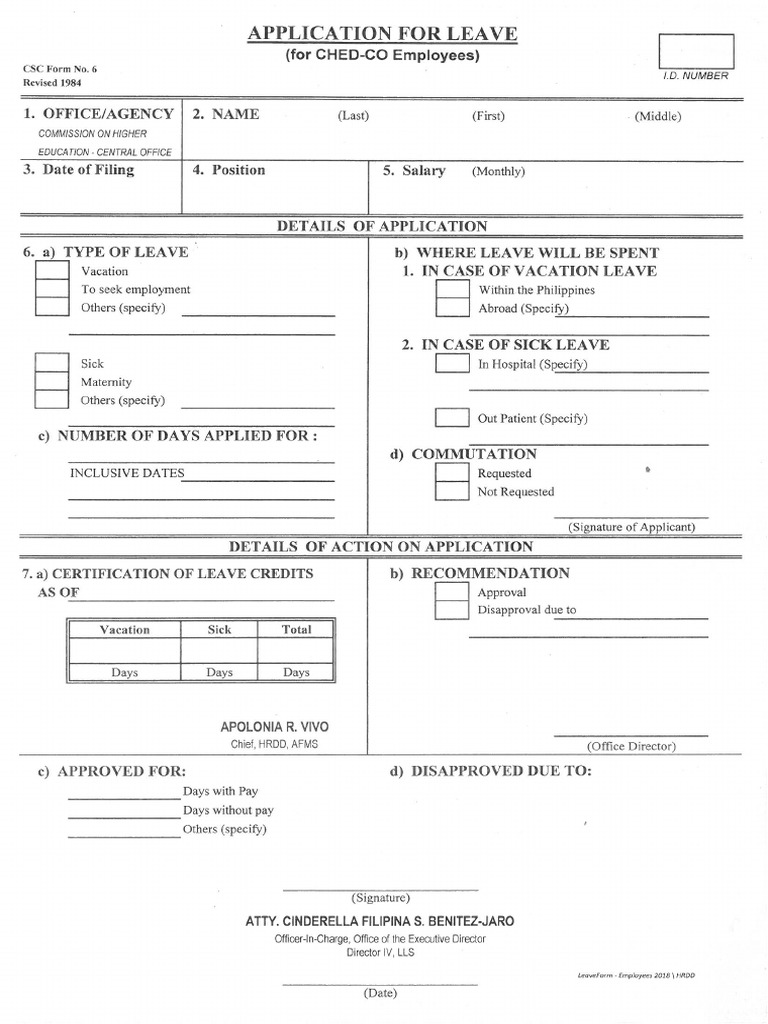 Leave Form PDF | PDF