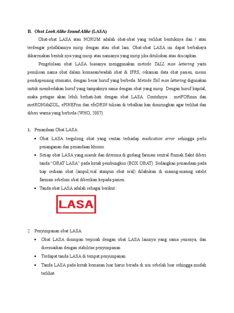 Obat Look Alike Sound Alike (Ilham) 2 | PDF