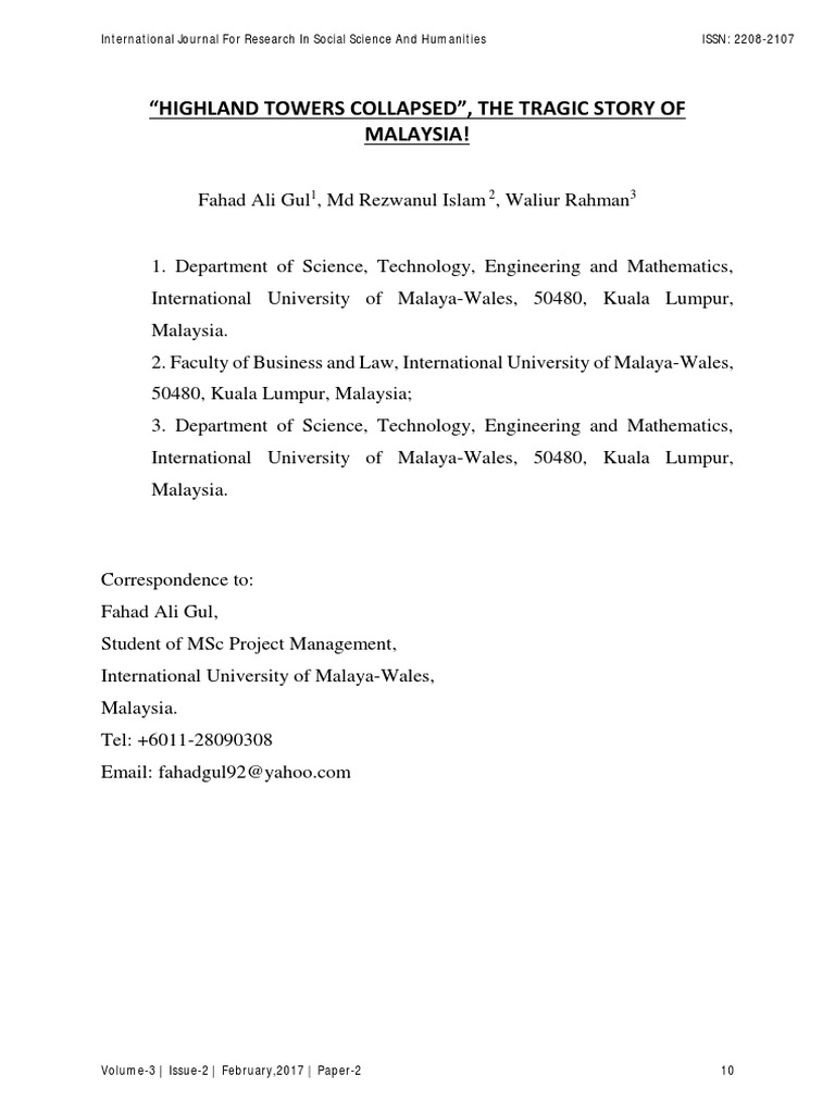 "Highland Towers Collapsed", The Tragic Story of Malaysia! | PDF ...