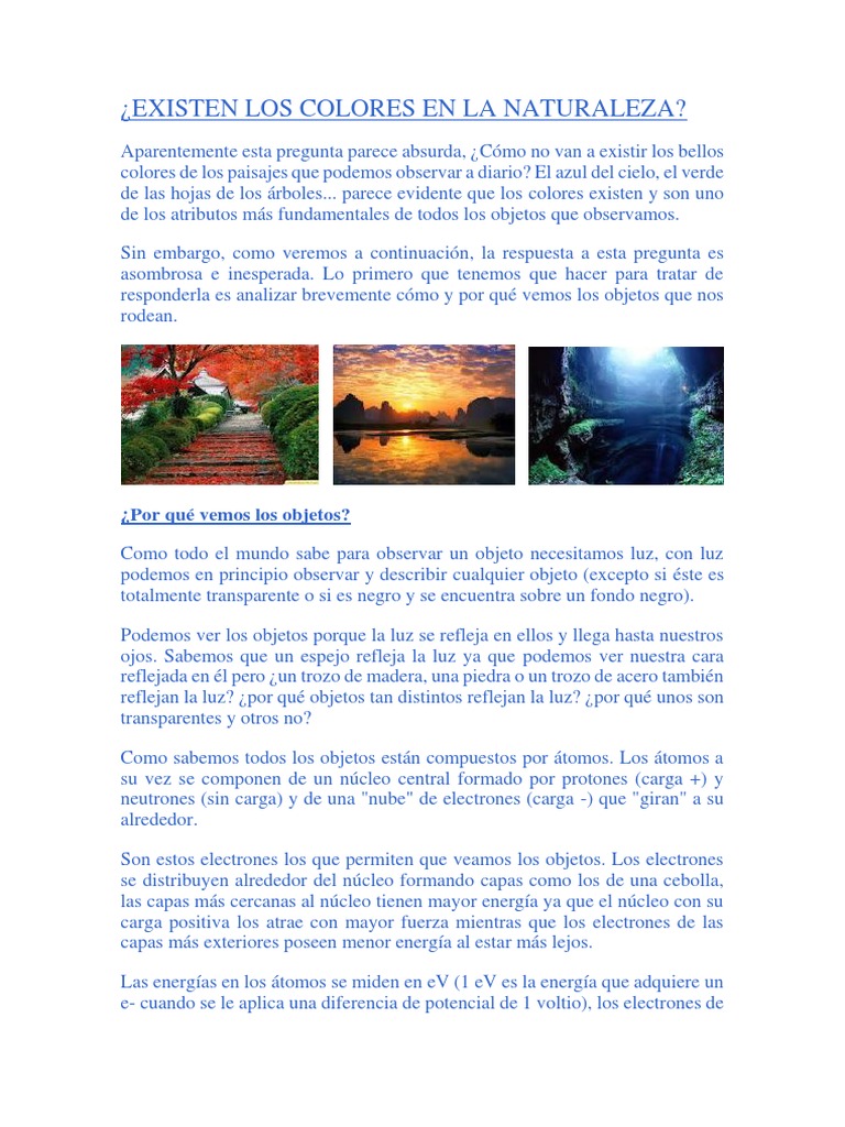 Colores en La Naturaleza | PDF | Color | Fotón