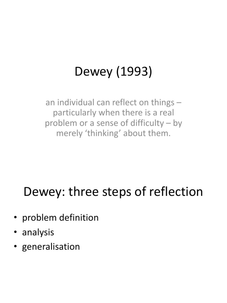 Dewey (1993) | Reflective Practice | Epistemology