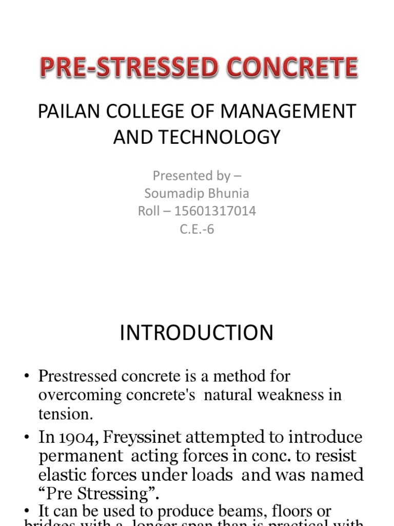 Overview of Prestressed Concrete Methods | PDF | Prestressed Concrete ...