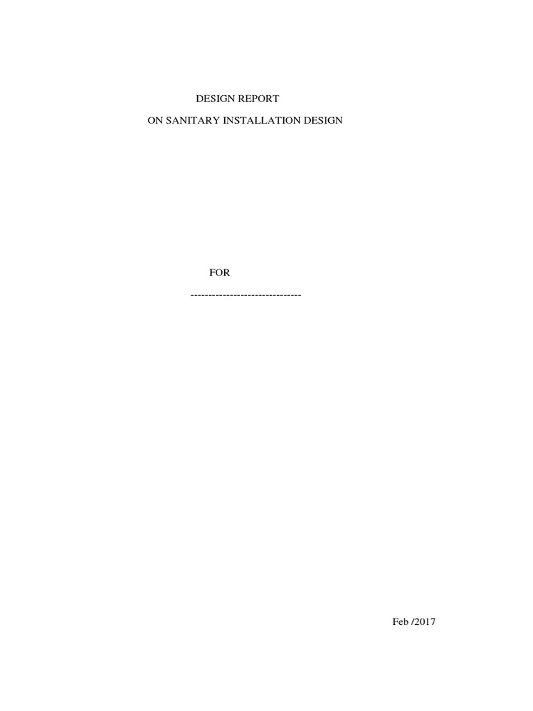 Design Report On Sanitary Installation Design | PDF | Sanitary Sewer ...