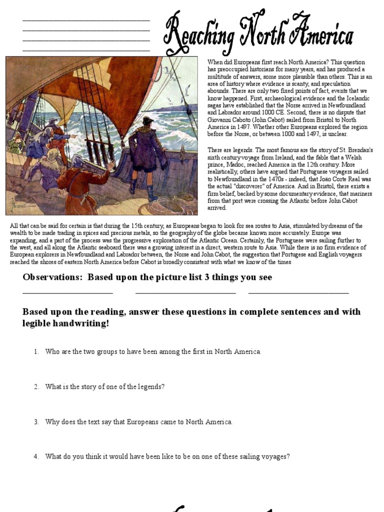 Age of Exploration Worksheets - Pdns | PDF | Age Of Discovery ...