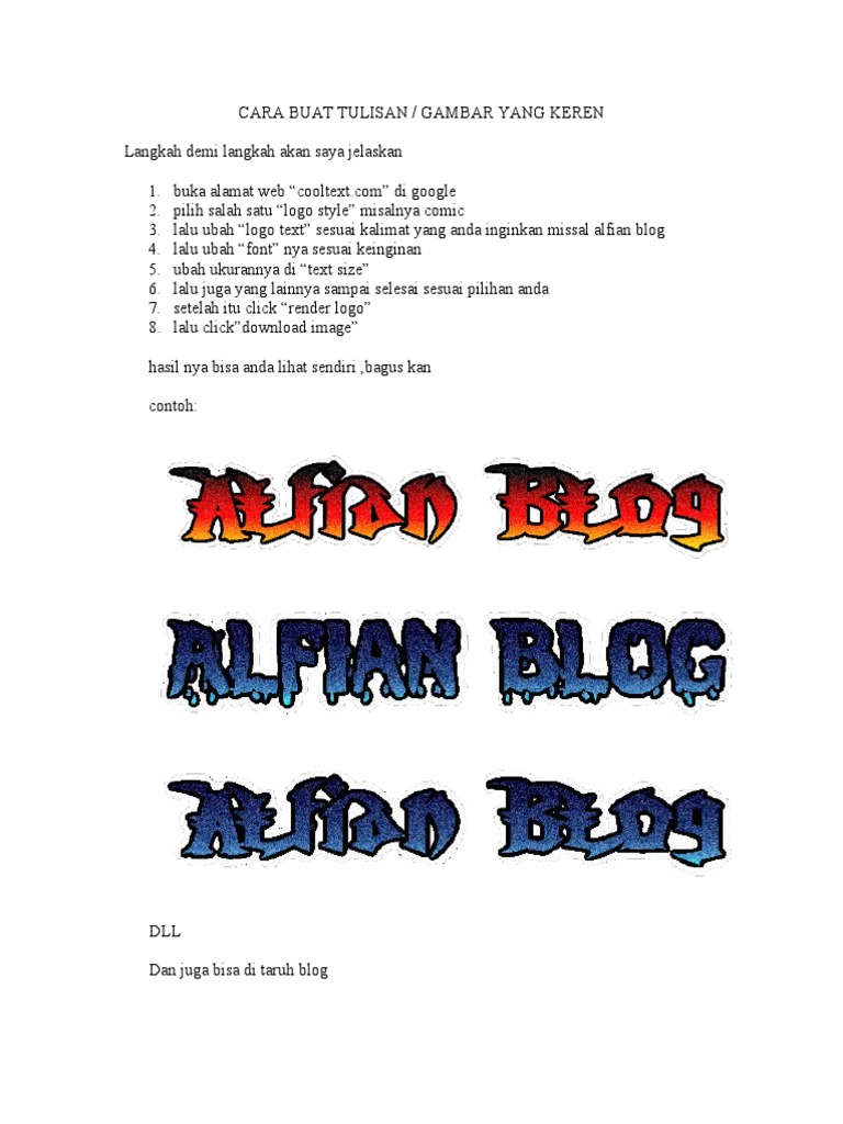 Cara Buat Tulisan Keren | PDF