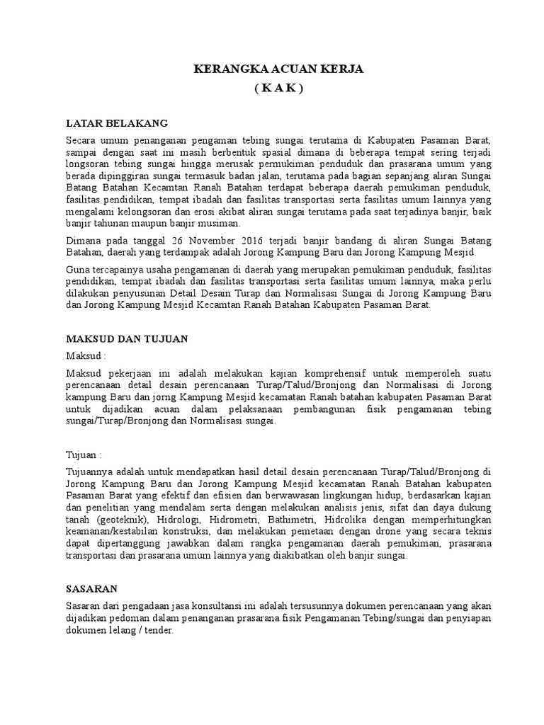 Rencana Detail Turap Bronjong Pasaman Barat | PDF
