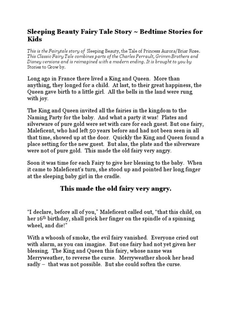 Sleeping Beauty Fairy Tale Story Bedtime Stories For Kids: Stories To ...