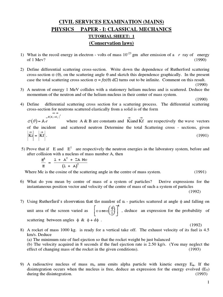 Physics Paper-1 CSE Questions PDF | PDF | Rotation Around A Fixed Axis | Lens (Optics)
