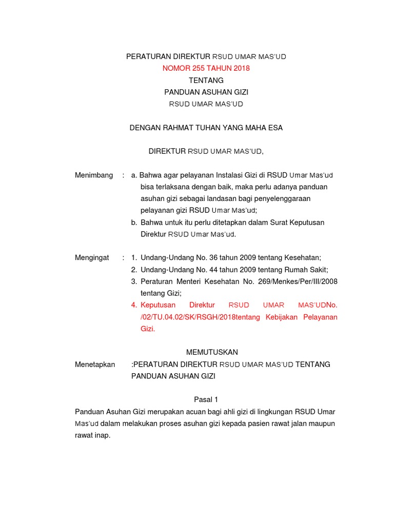 Panduan Asuhan Gizi | PDF