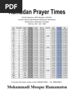Ramadan 2016 Schedule and Timings | PDF | Ramadan | Islamic Jurisprudence