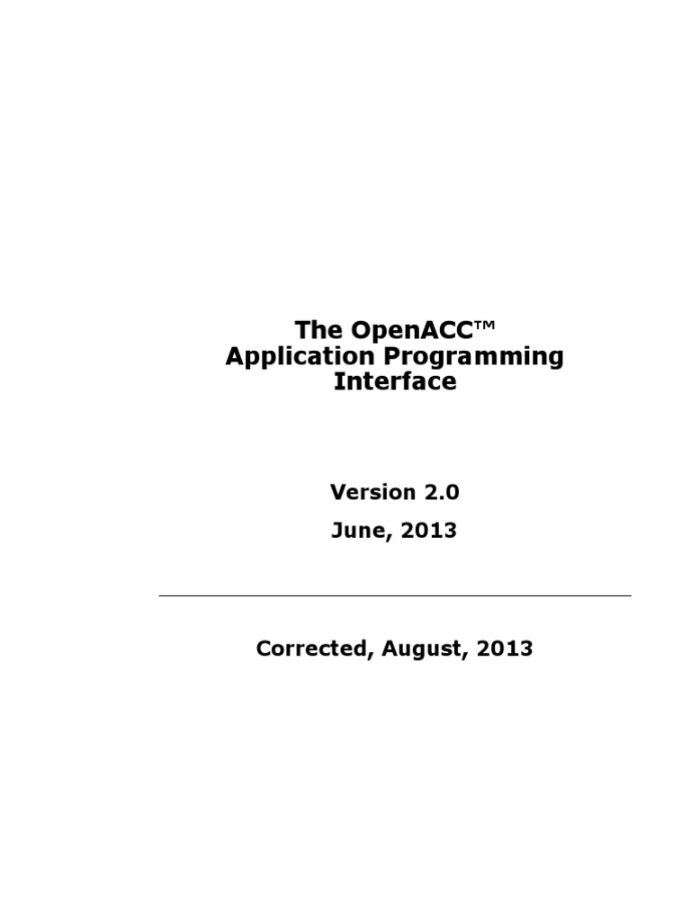 The Openacc™ Application Programming Interface: June, 2013 | PDF | C (Programming Language ...