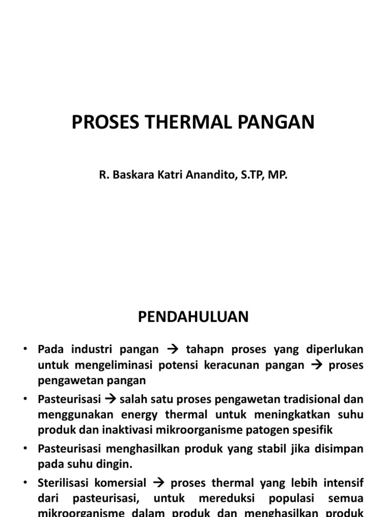 PROSES THERMAL PANGAN (New) | PDF