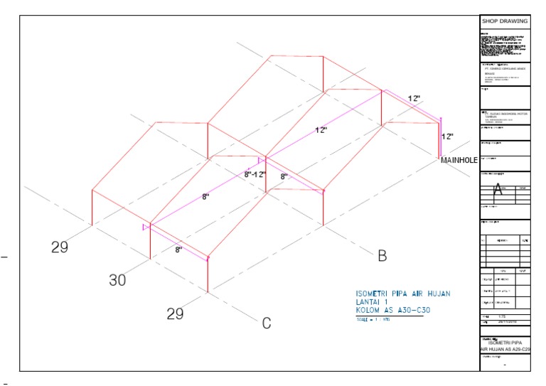 Isometric Drawing of Rainwater Pipes | PDF