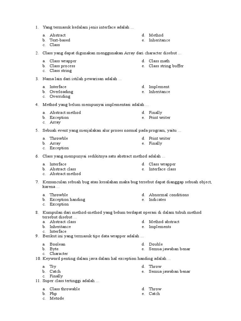 Soal Pbo Kelas Xi RPL (1) 03 | PDF | Komputer