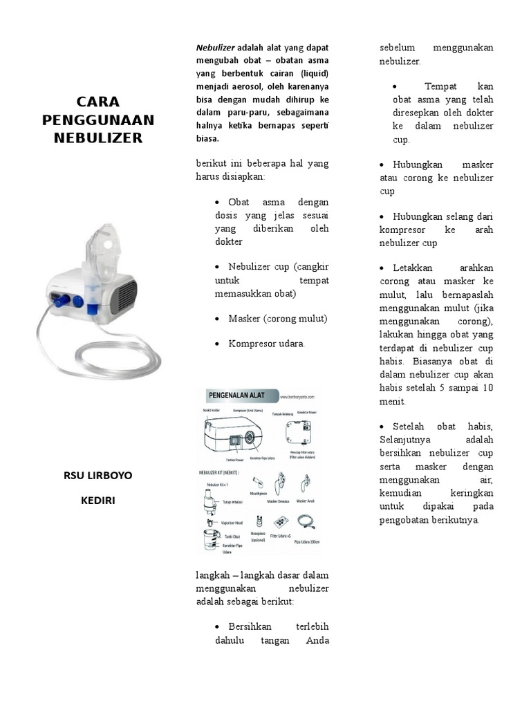 Leaflet Cara Penggunaan Nebulizer | PDF