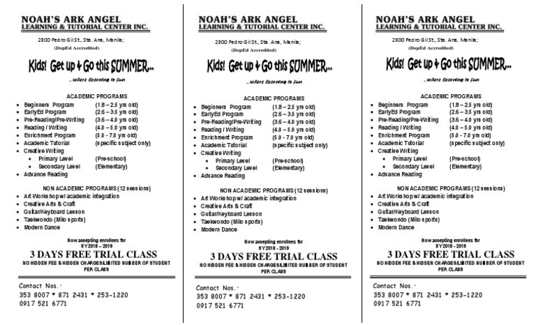 2018-2019 Flyers | PDF | Behavior Modification | Cognition