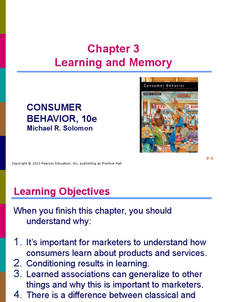 Learning and Memory: Consumer Behavior, 10E | PDF | Classical ...