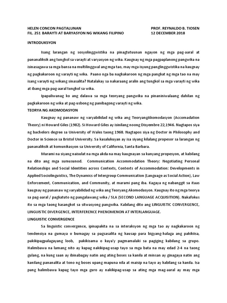 Pasulat Na Ulat | PDF