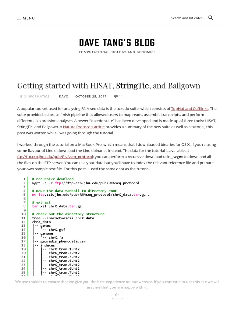 Getting Started With HISAT, StringTie, and Ballgown | PDF | Gene Expression | Biology