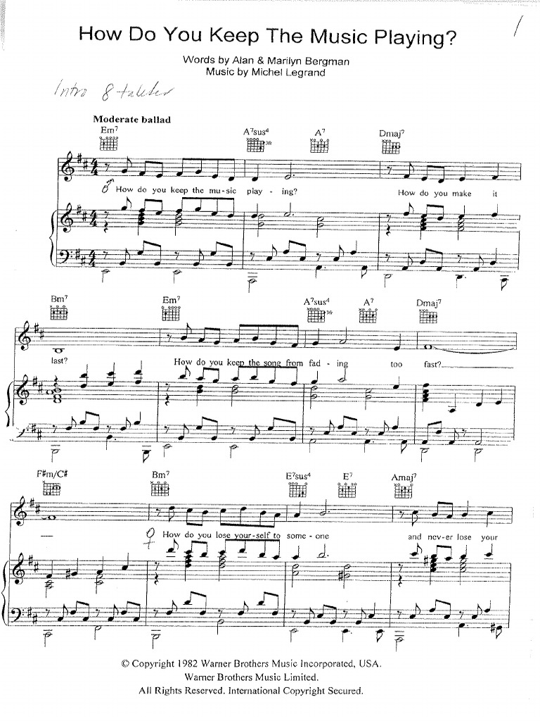 How Do You Keep The Music Playing PDF | PDF