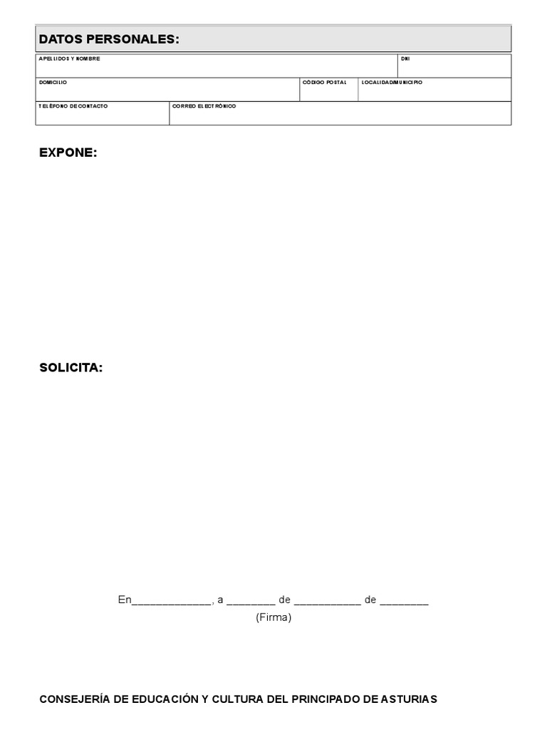 Solicitud Expone Solicita | PDF