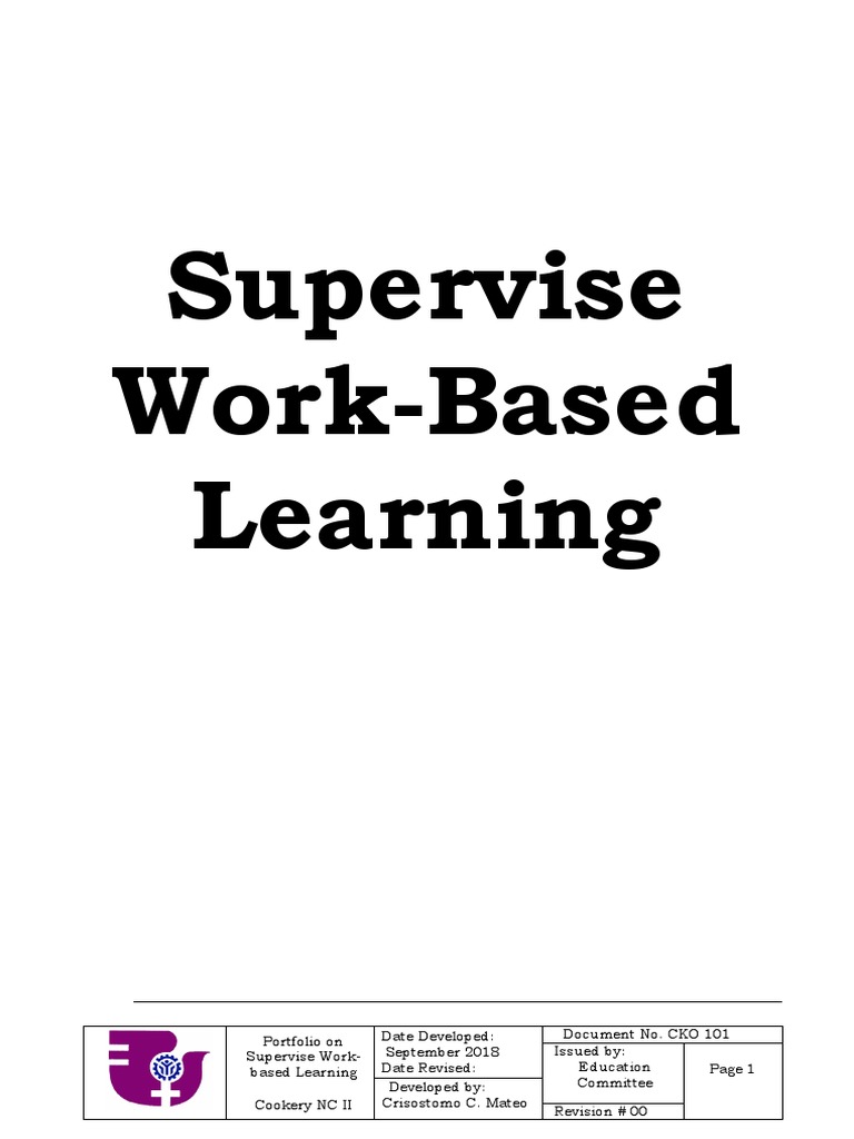 Supervision of Work-Based Learning in Cookery | PDF | Salad ...