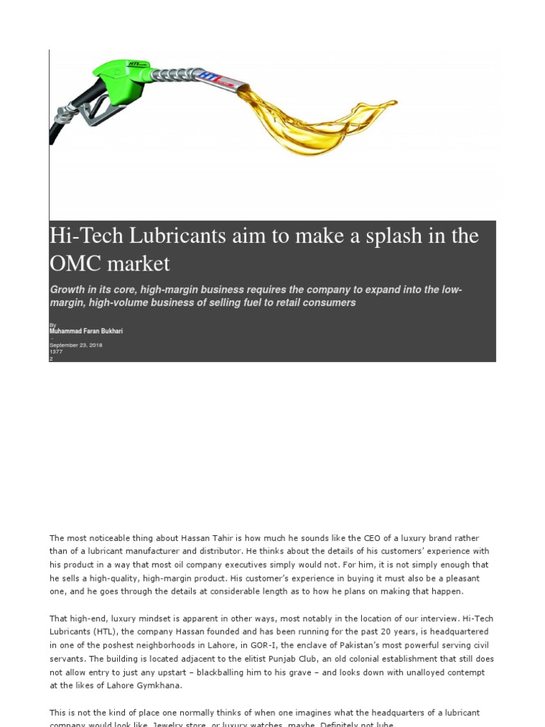 Hi-Tech Lubricants Aim To Make A Splash in The OMC Market | PDF ...