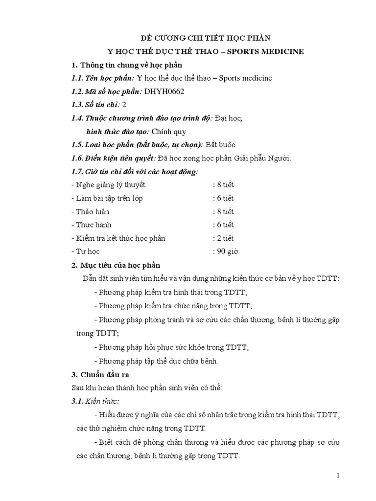 De Cuong Chi Tiet Yhtdtt 2019 | PDF