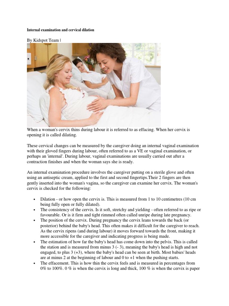 Internal Examination and Cervical Dilation | PDF | Childbirth | Vagina