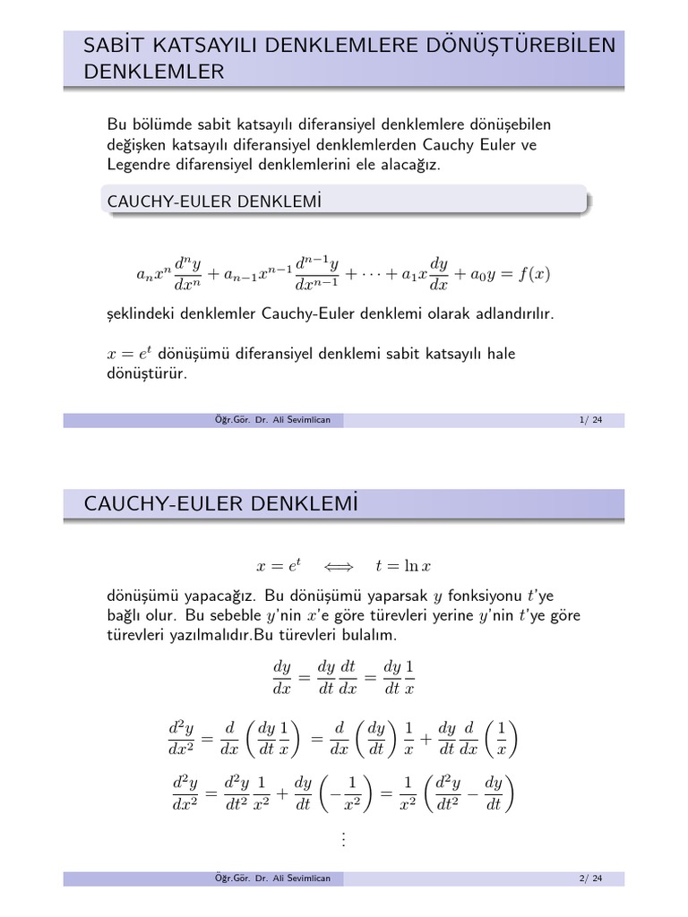 Cauchy Euler | PDF