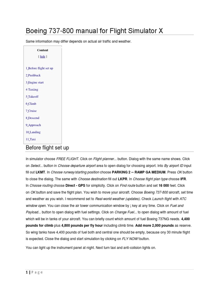 Boeing 737 | PDF | Air Traffic Control | Instrument Flight Rules