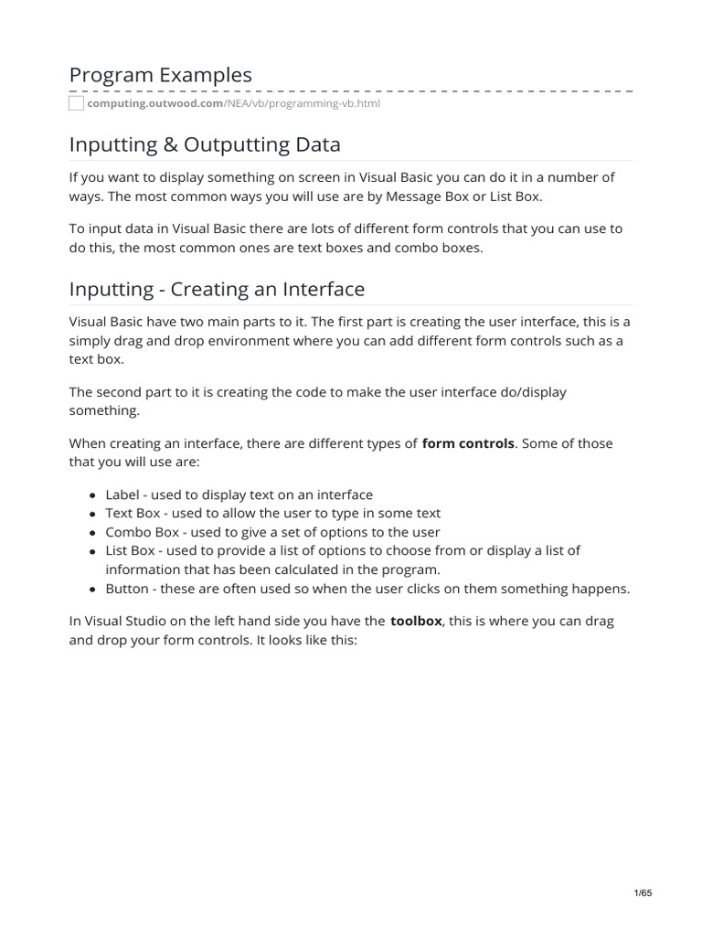 Inputting and Outputting Data: Examples of Using Form Controls, Message Boxes, List Boxes, and ...