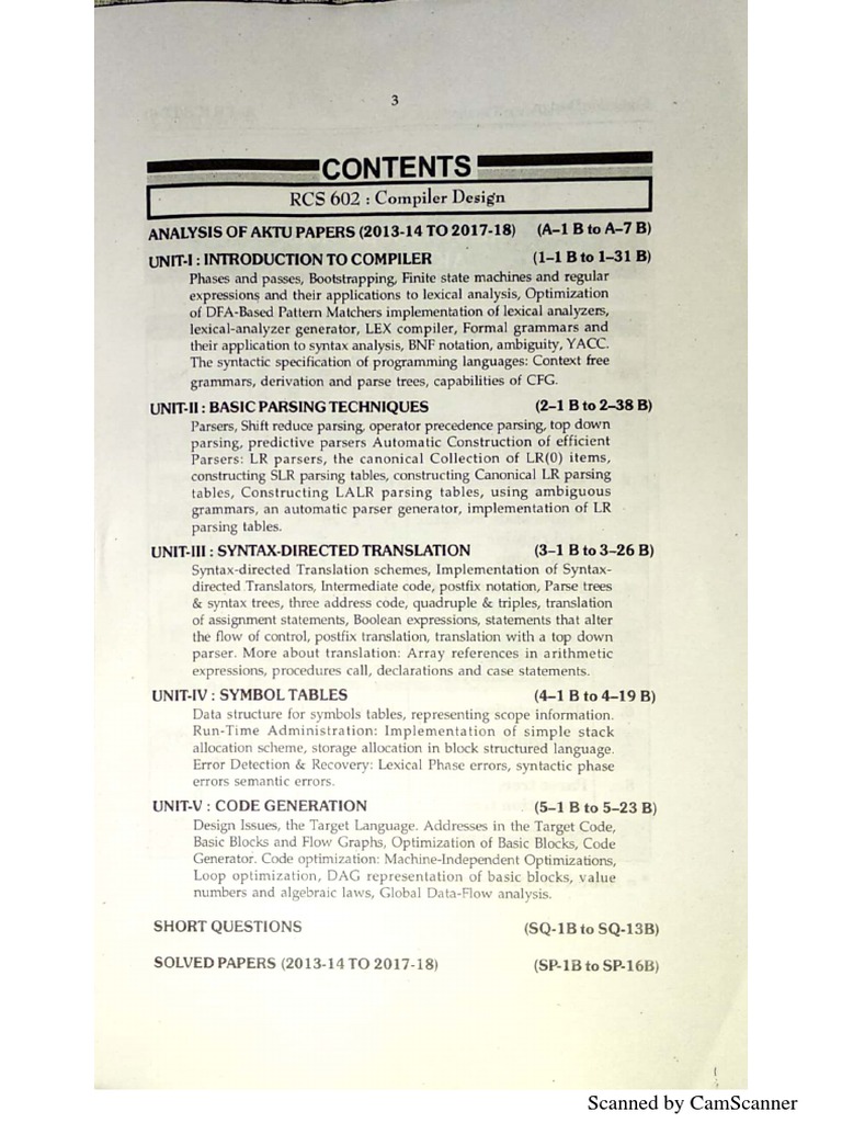 Compiler Design Quantum For AKTU | PDF