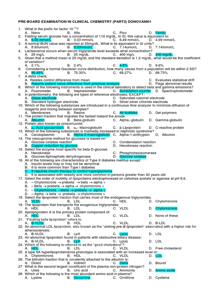 Part 3 CC | PDF | Lipoprotein | Hypothyroidism