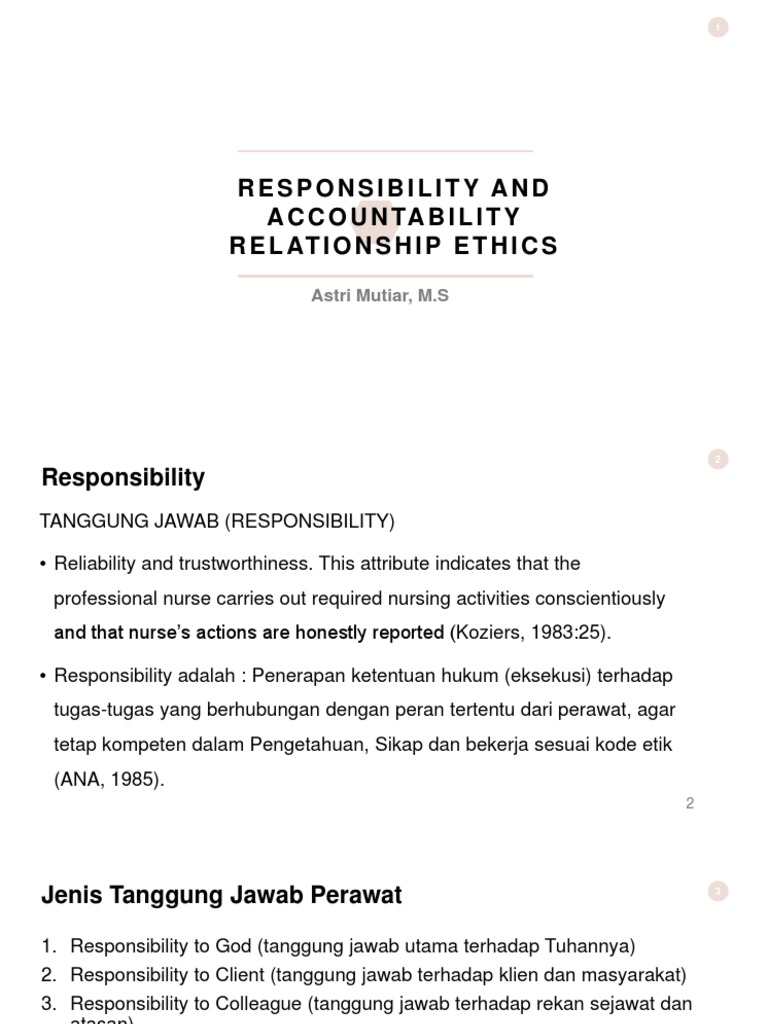 Responsibility and Accountability | PDF