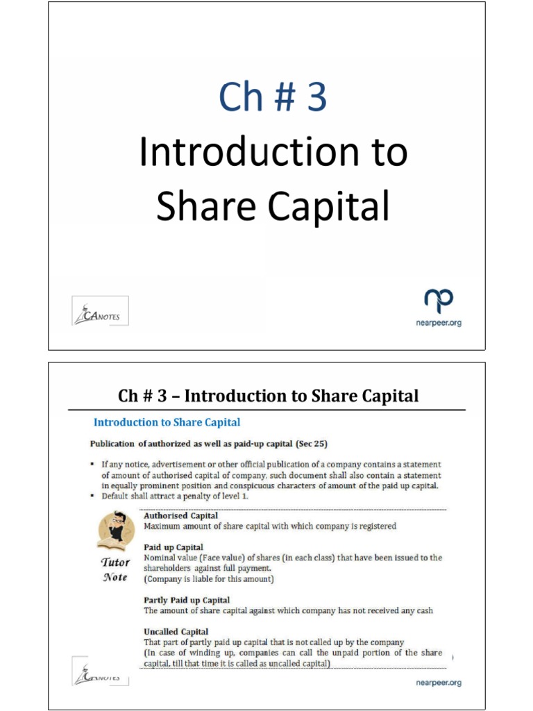 C3 Introduction To Share Capital PDF | PDF