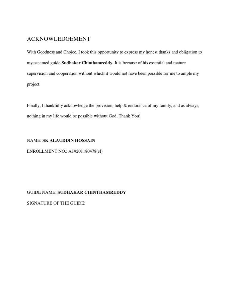 ACKNOWLEDGEMENT | PDF