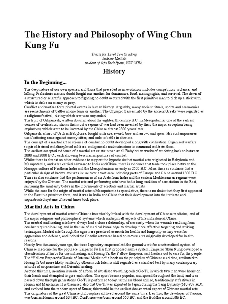Wing Chung - History, Philosophy, Dim Mak, Proper Breathing, and Dummy Techniques | PDF ...