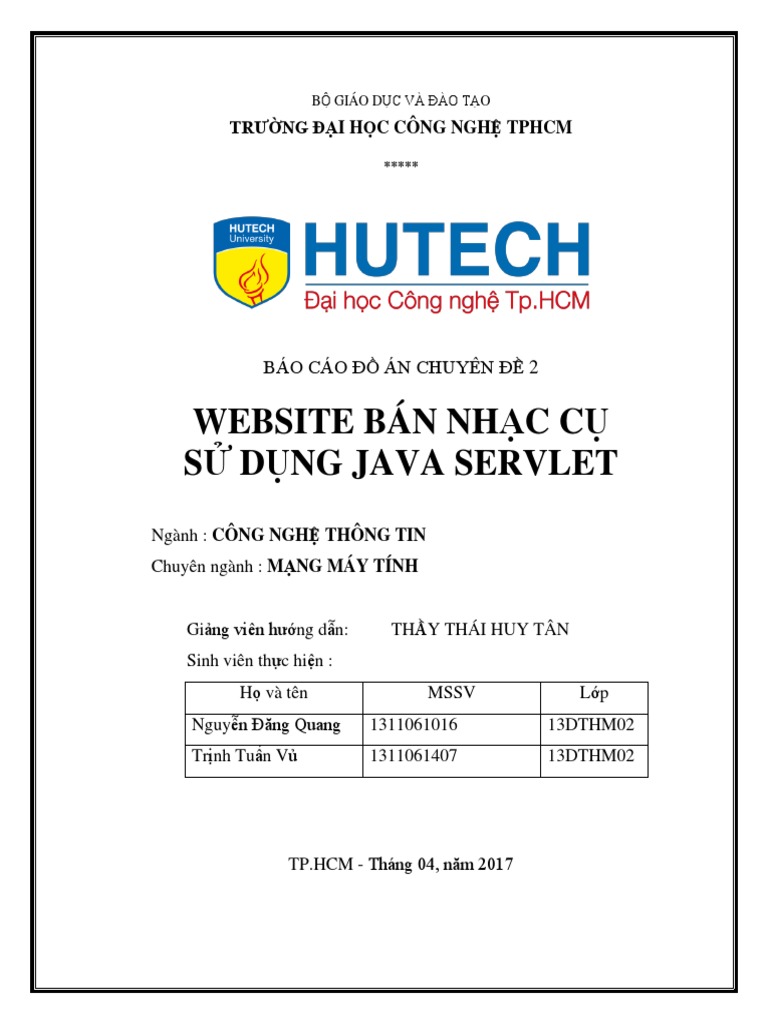 Bao Cao Web Java Servlet | PDF