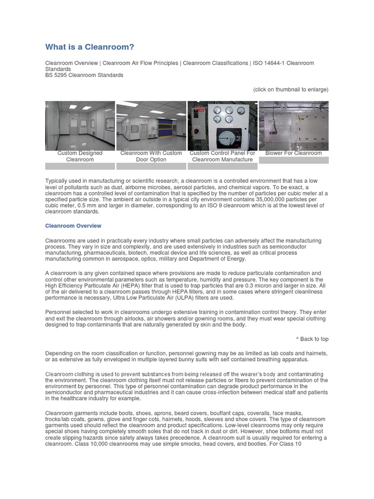 What Is A Cleanroom | PDF | Clothing | Nature