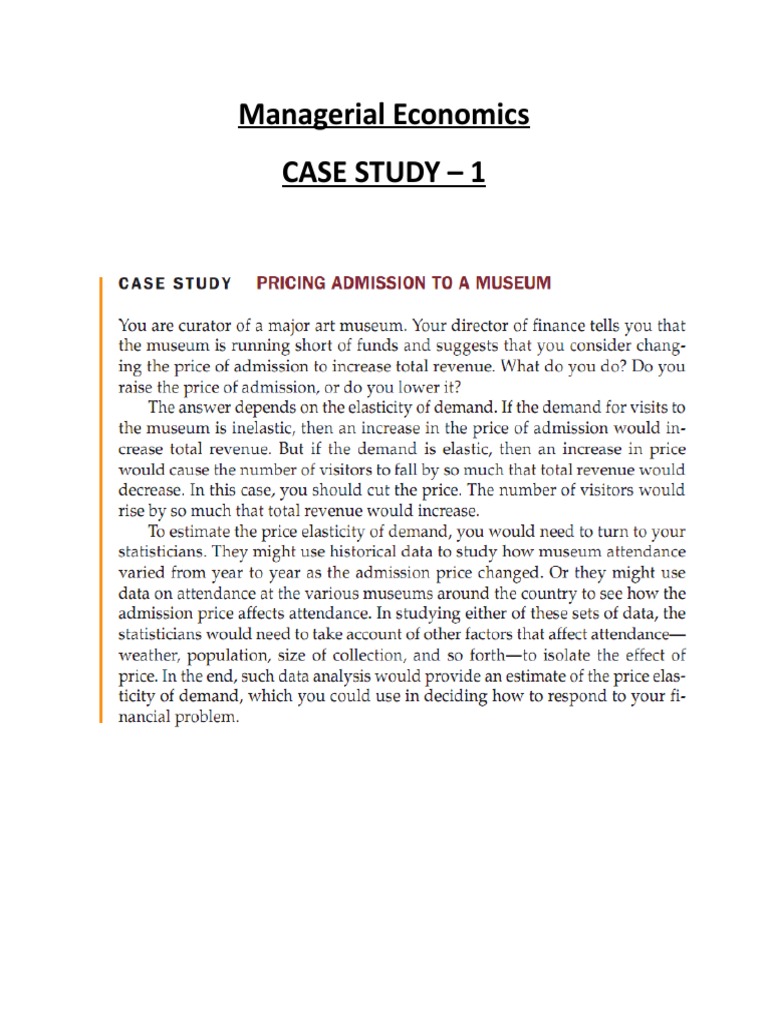 Managerial Economics Case Study - 1 | PDF