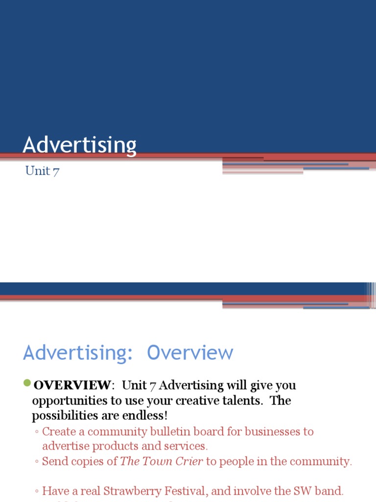 Unit 07 Advertising | PDF | Advertising | Page Layout